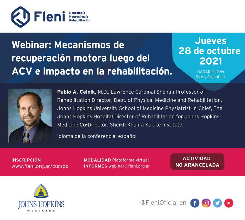 Webinar Pablo Celnik: Mecanismos de recuperación motora luego del ACV e ...