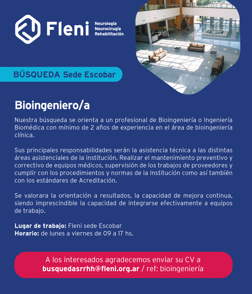 Bioingeniero/a - Sede Escobar | Fleni